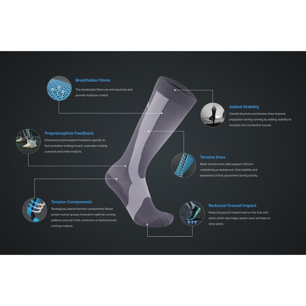 Sox7 Compression Socks - Grey/Black - Team Rhapsody