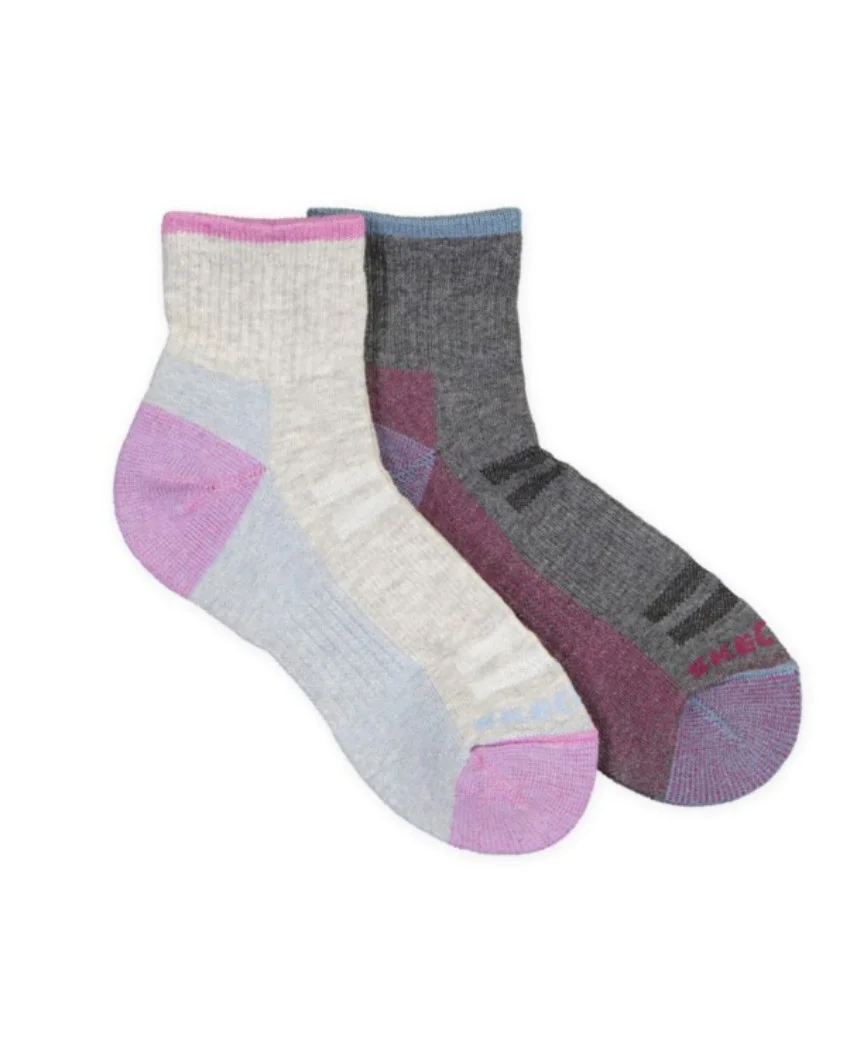 Womens 2pk Half Terry Trail High Quarter Socks - Team Rhapsody